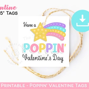 POPPIN' Valentines Day Tags, Printable Pop Star It TAG, Valentine Gift ...