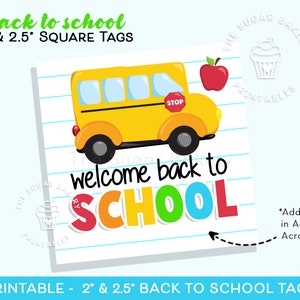 Welcome Back to School Bus Cookie TAG, First Day of School BUS DRIVER ...