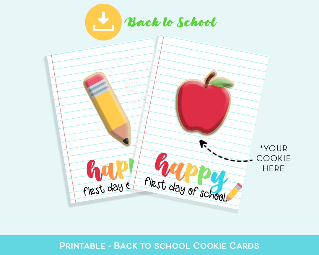 1st Day of School COOKIE CARD. FIRST Day of School Teacher Cookie Card ...