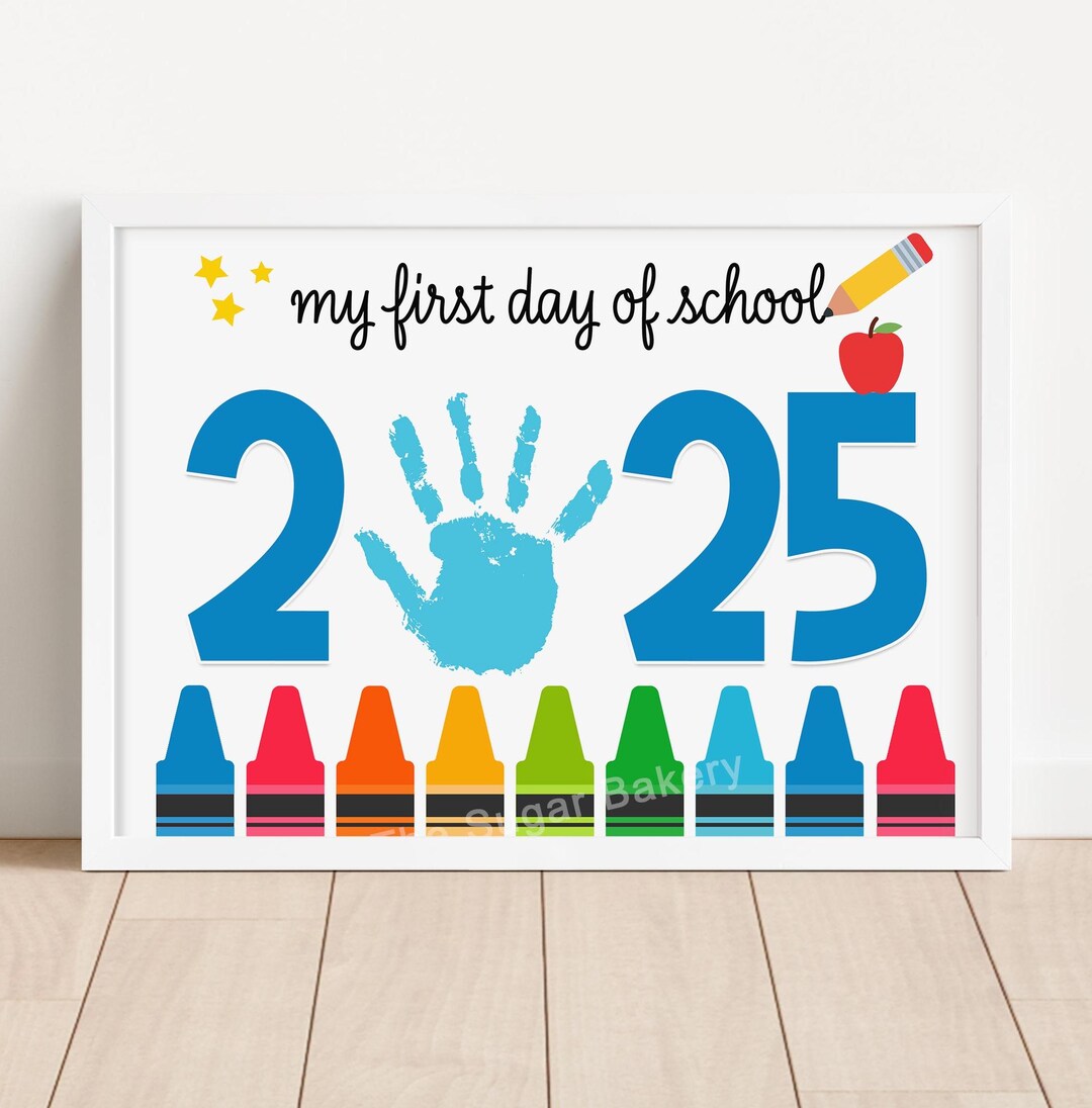 School Handprint Art Craft, First Day of School 2025 Preschool Prek ...