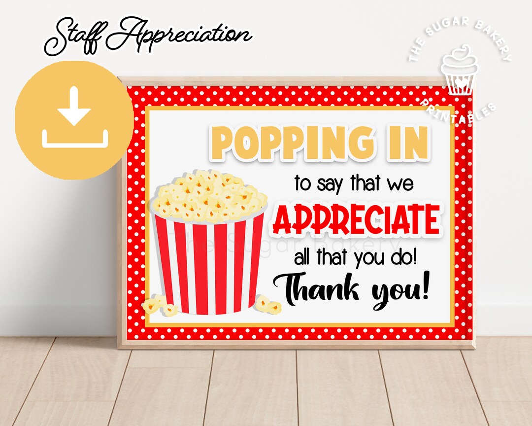 Printable Staff Appreciation Sign, Teacher Employee Appreciation Sign ...