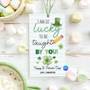 Printable St Patricks Day Teacher Tag, Lucky Teacher Appreciation TAG ...