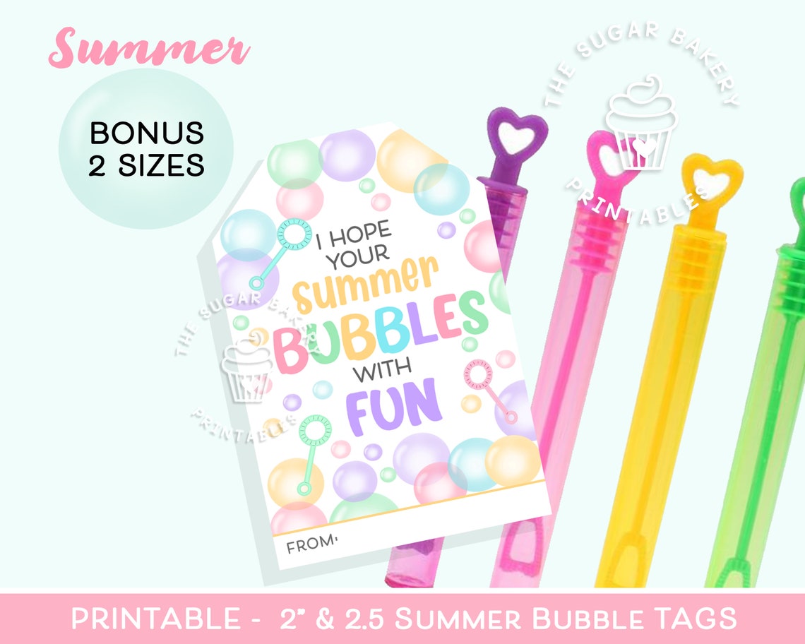 End of the School Year Bubble GIFT TAG I Hope Your Summer - Etsy