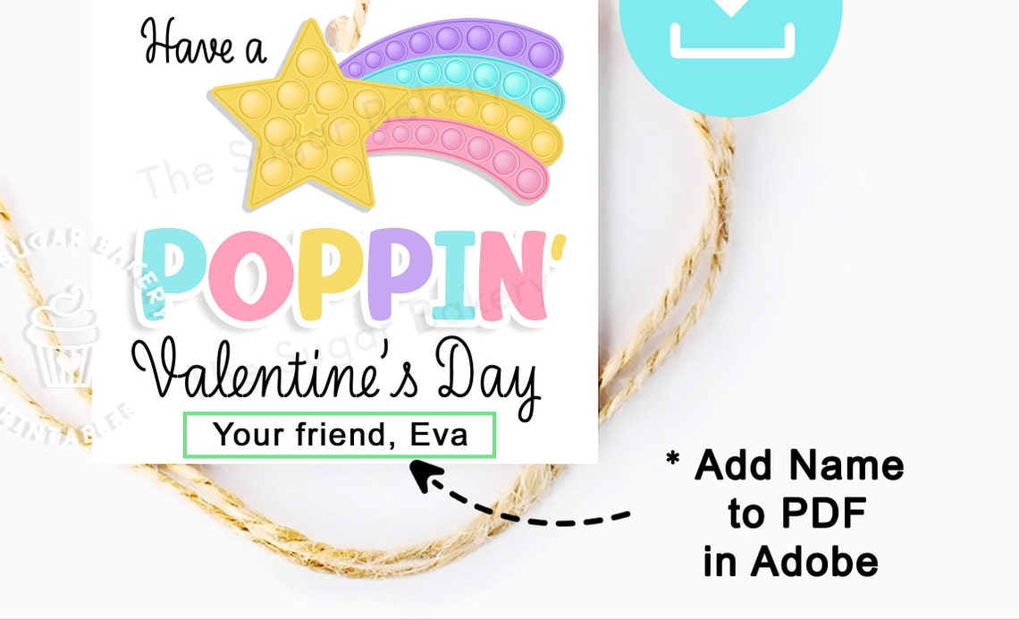 POPPIN' Valentines Day Tags, Printable Pop Star It TAG, Valentine Gift ...
