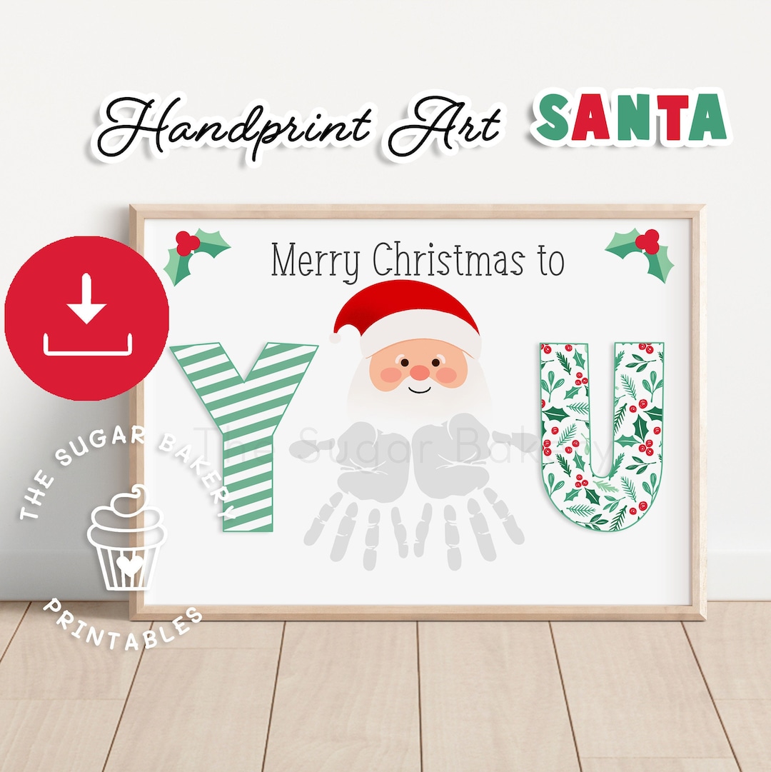 Santa Handprint Art, Christmas Handprint Art, Preschool Christmas ...