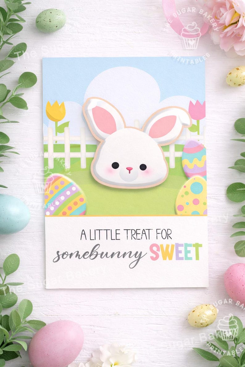 Easter Cookie Cards, Treat for Somebunny Sweet, Mini Cookie Card ...