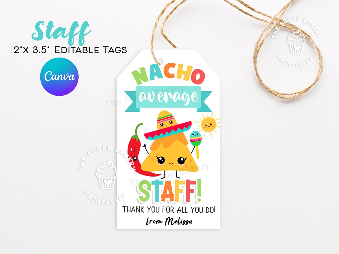 NACHO Average STAFF Tag, Gift Ideas for Staff, Employee Gift Tags ...