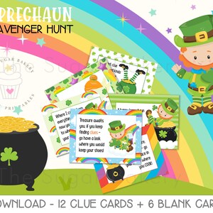 St Patricks Day Scavenger Hunt Leprechaun SCAVENGER HUNT St. | Etsy