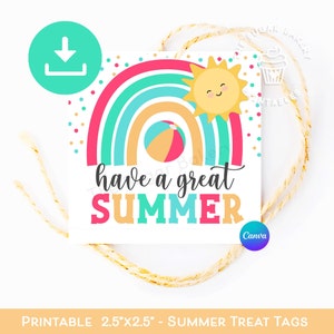 Have a GREAT SUMMER Tag, End of Year Student Gift Tag, Beach BALL ...