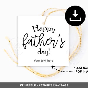 Printable Father's Day Gift Tag, Happy Fathers Day Tag, Fathers Day ...