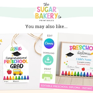 PRE-K Graduation Tags Printable Congratulations PRE-K Graduate Gift Tag ...