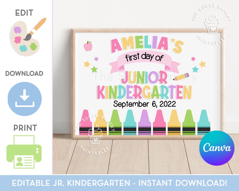 First Day of JUNIOR KINDERGARTEN Sign 1st Day of Jr. - Etsy