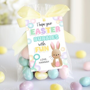 Easter Bubble Tags, Easter Bunny BUBBLES Tag, Classroom Easter Gift Tag ...