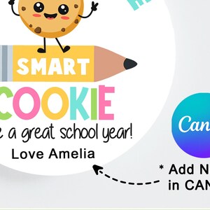 One Smart Cookie First Day of School Tag, One Smart Cookie Tag, Back to ...
