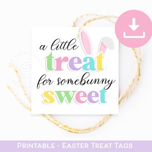 A Little Treat for SOMEBUNNY SWEET Tag, Easter Treat TAGS, Sweet Treat ...