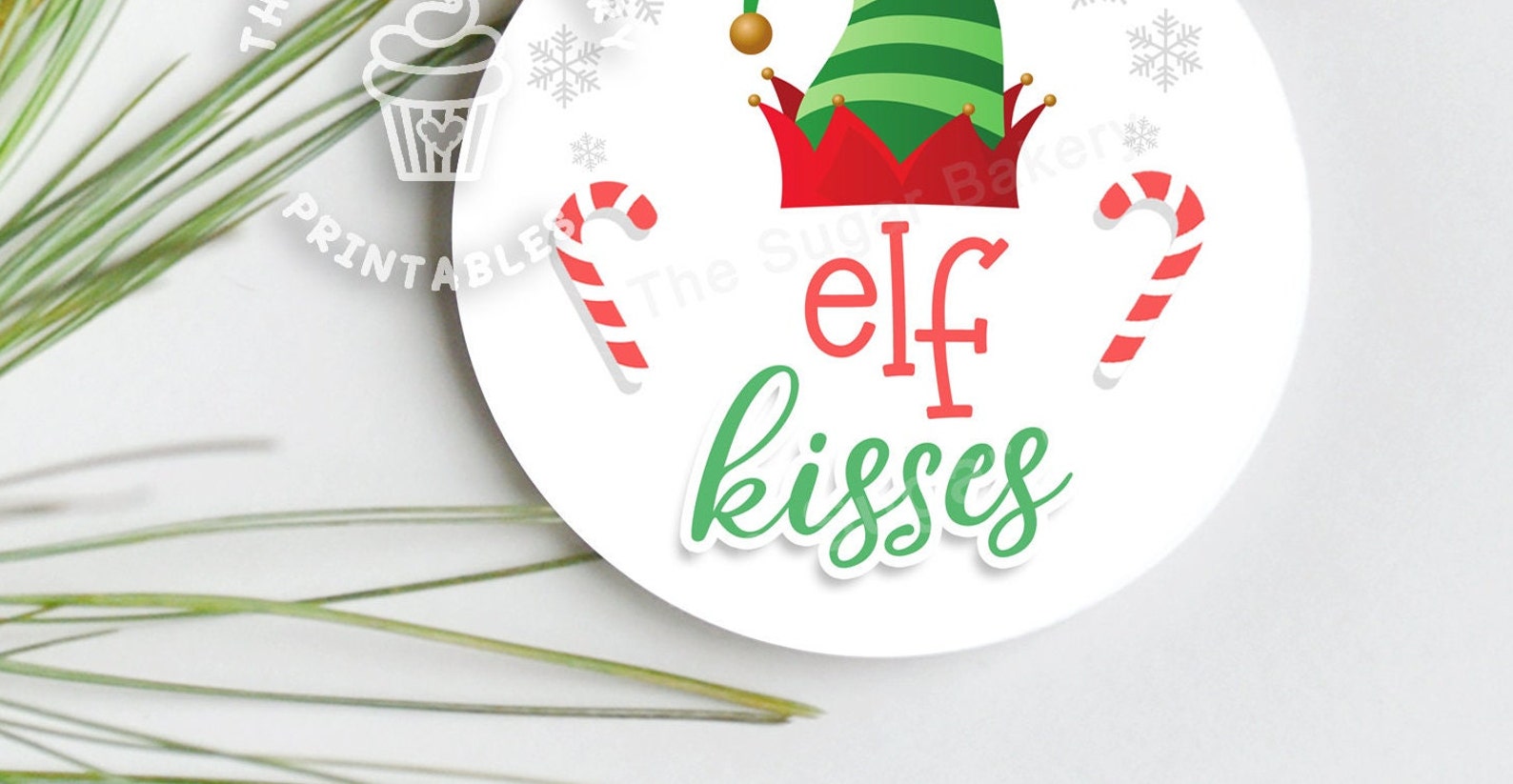 ELF KISSES Tag Printable Elf Kisses Cookie Tags Santa Claus - Etsy