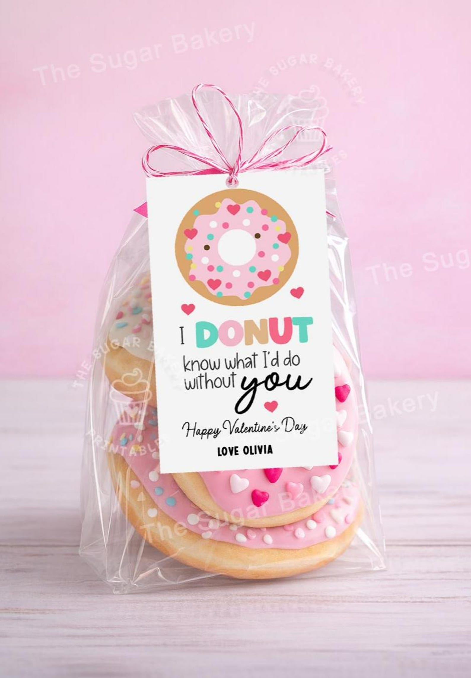 Printable DONUT Valentine Tag, EDITABLE DONUT Tag, Donut Know What I'd ...