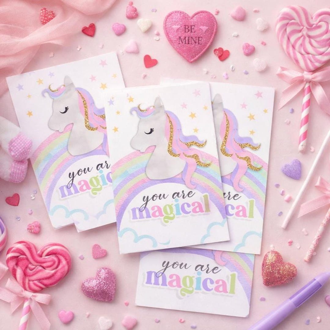 Printable Unicorn Valentine Cards, You Are Magical Valentines ...