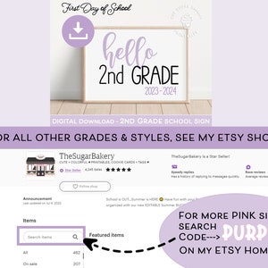 First Day of 3rd Grade Sign Printable School Hello 3rd GRADE SIGN Girl ...