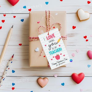 Printable Teacher Valentine Gift Tag, EDITABLE Canva Teacher ...