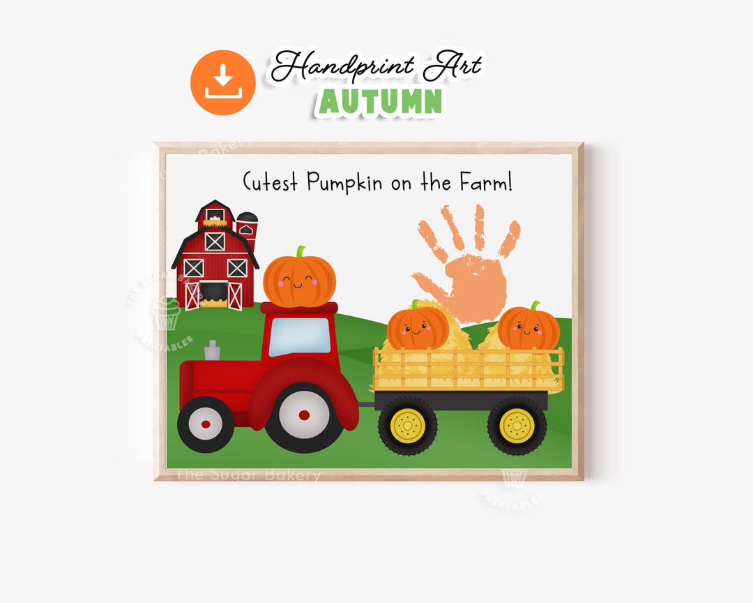 Printable Thanksgiving Autumn Fall Handprint Art Craft, Cutest Pumpkin ...