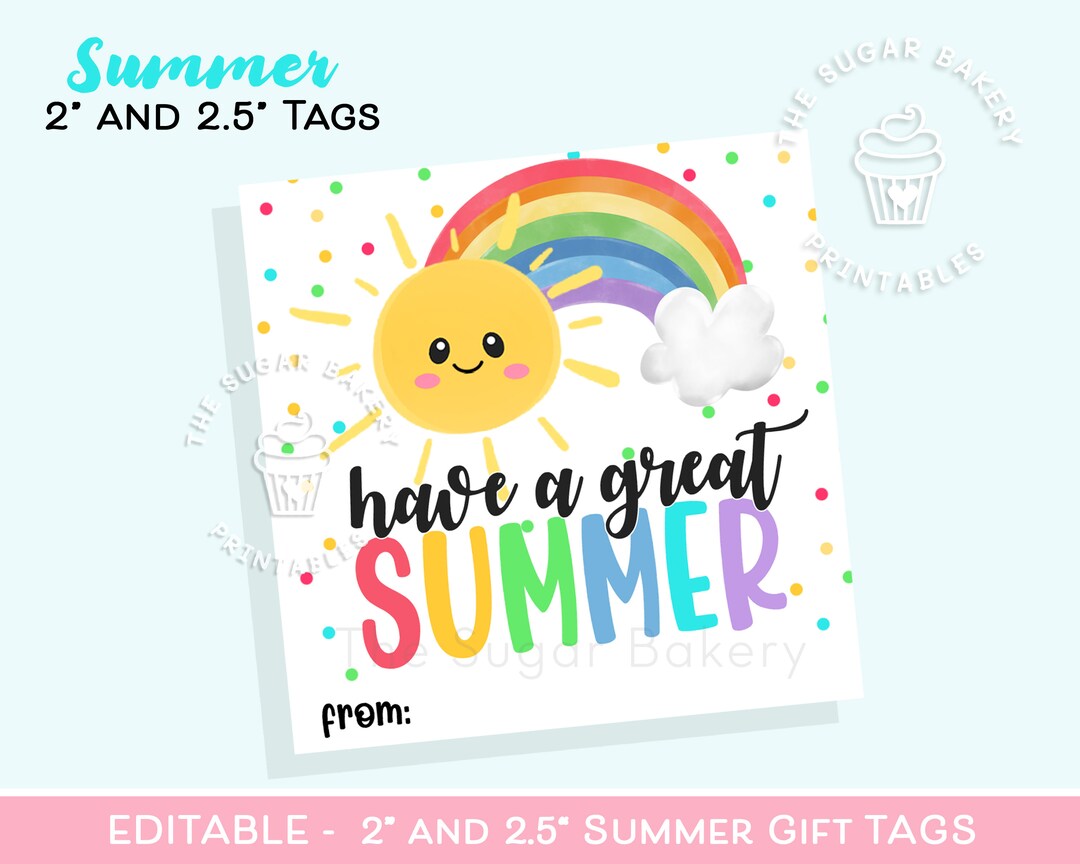 Have a Great SUMMER GIFT TAGS, Printable Teacher Appreciation Cookie ...