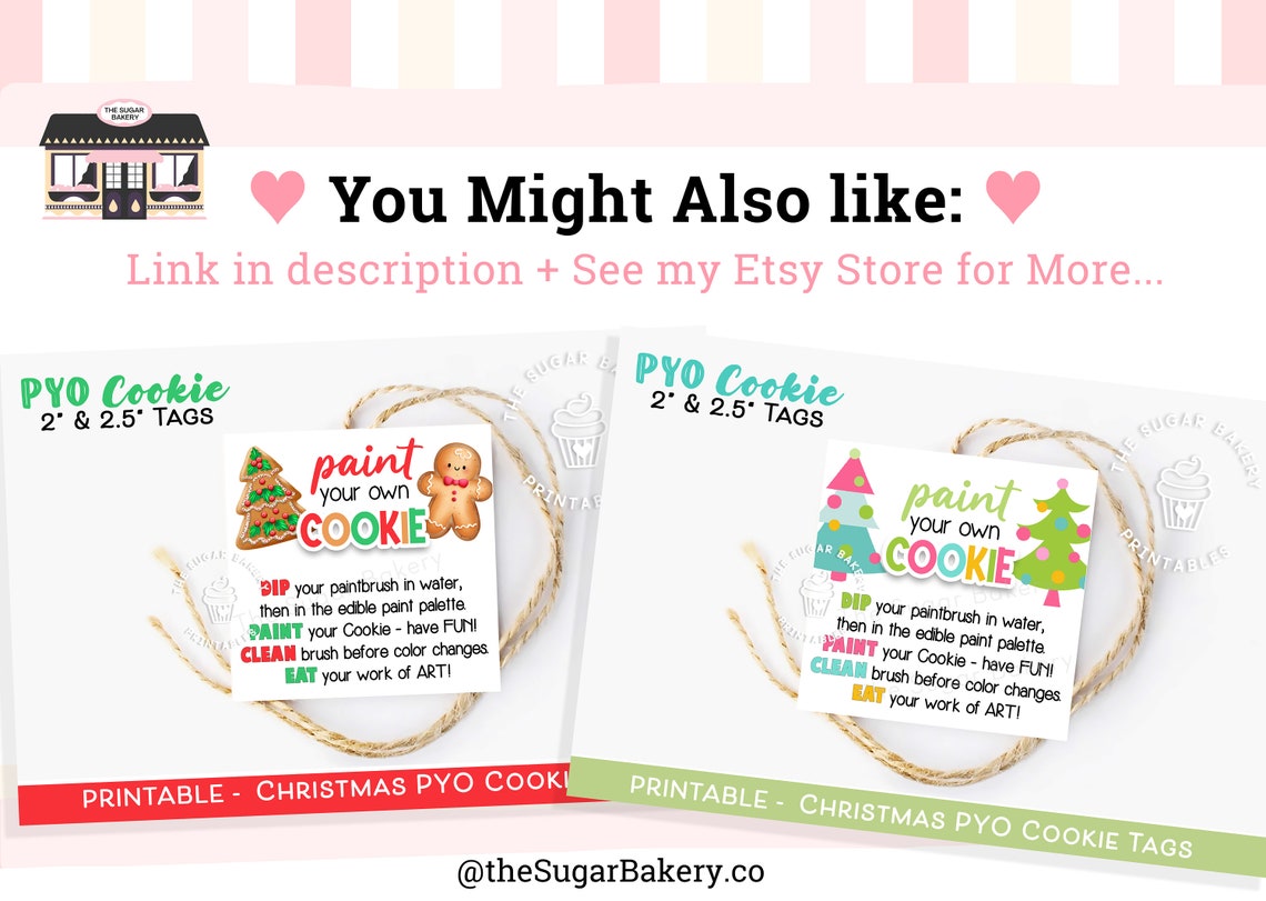 PYO Cookie Kit Cards, PYO Christmas Cookies, Paint Your Own ...