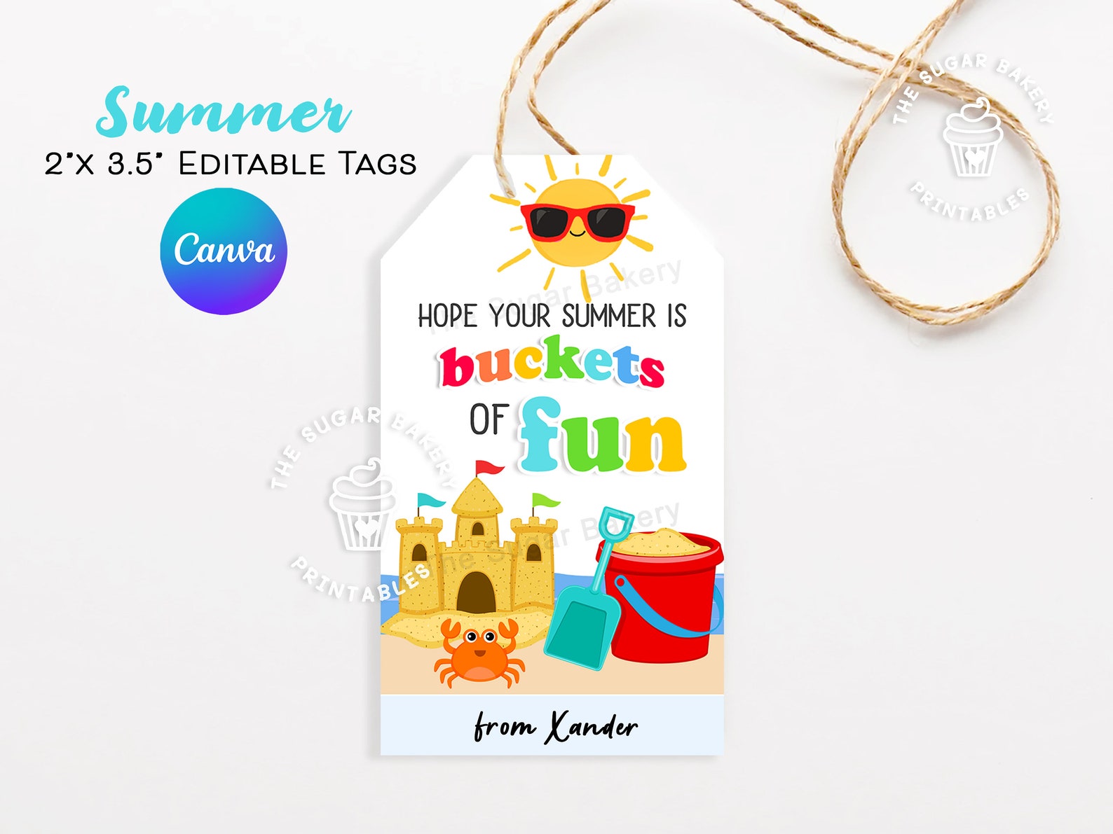 BUCKETS of FUN Tag, EDITABLE End of School Year Gift Tag, End of Year ...