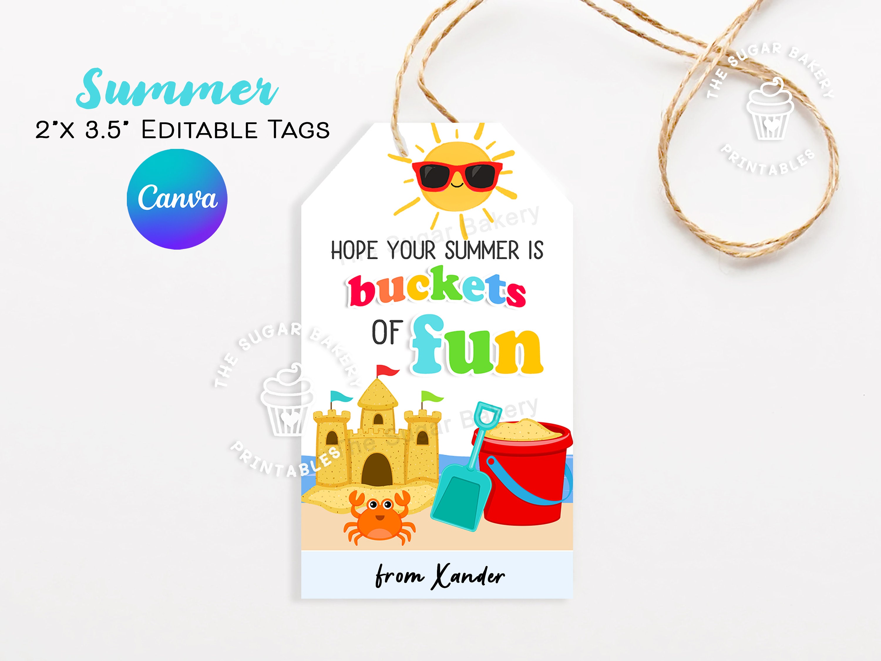 BUCKETS of FUN Tag, EDITABLE End of School Year Gift Tag, End of Year ...