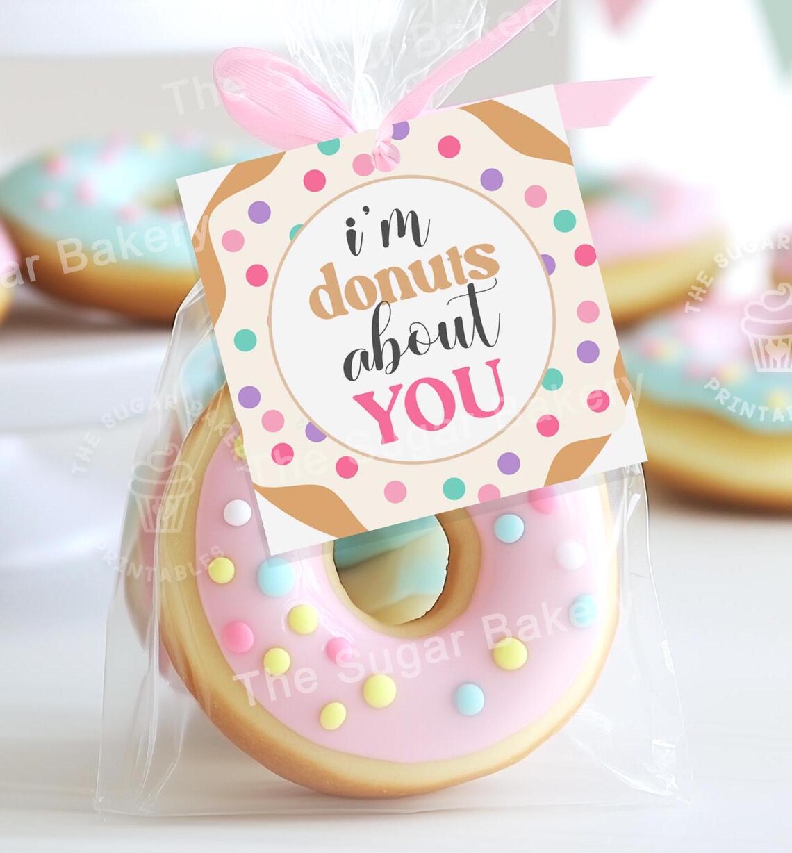 Valentines Day DONUT Tags, Printable Teacher Valentine Tags, I'm Donuts ...