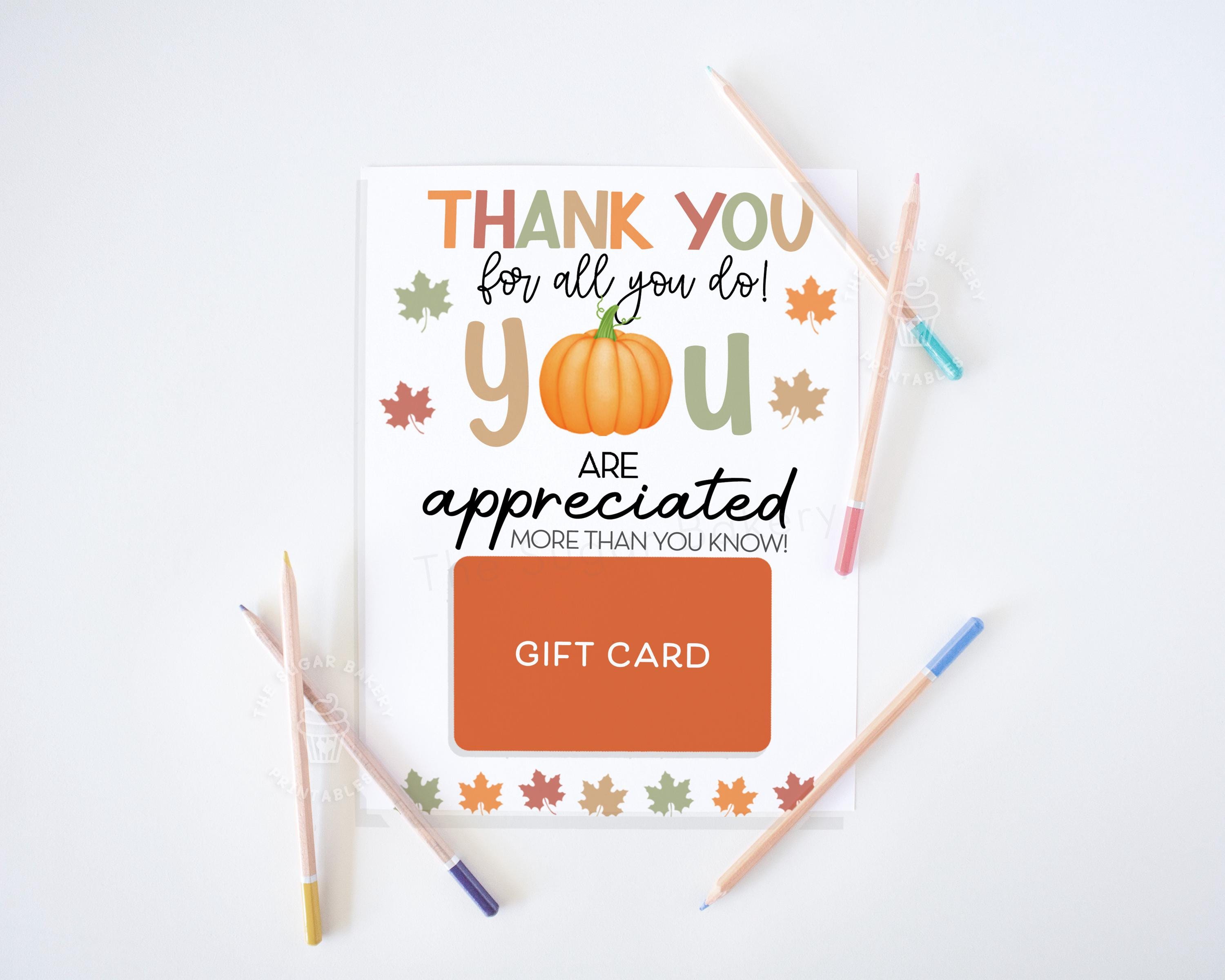 Fall Gift Card Holder for Teacher, Thanksgiving Teacher Gift Autumn ...