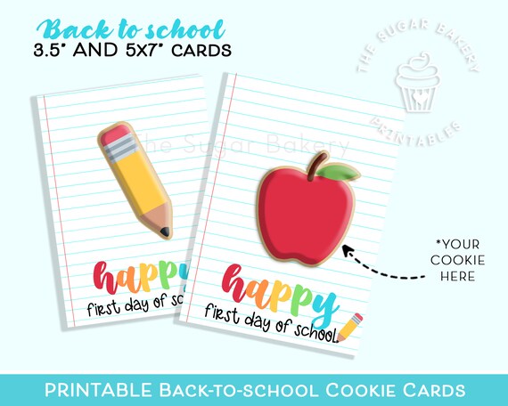 1st Day of School COOKIE CARD. FIRST Day of School Teacher - Etsy
