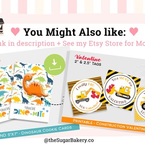 Printable DINOSAUR Valentine Cards, Dinosaur Valentine PRINTABLE ...