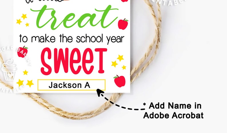 A Little Treat to Make the School Year SWEET TAG First Day of - Etsy