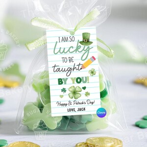 Printable St Patricks Day Teacher Tag, Lucky Teacher Appreciation TAG ...