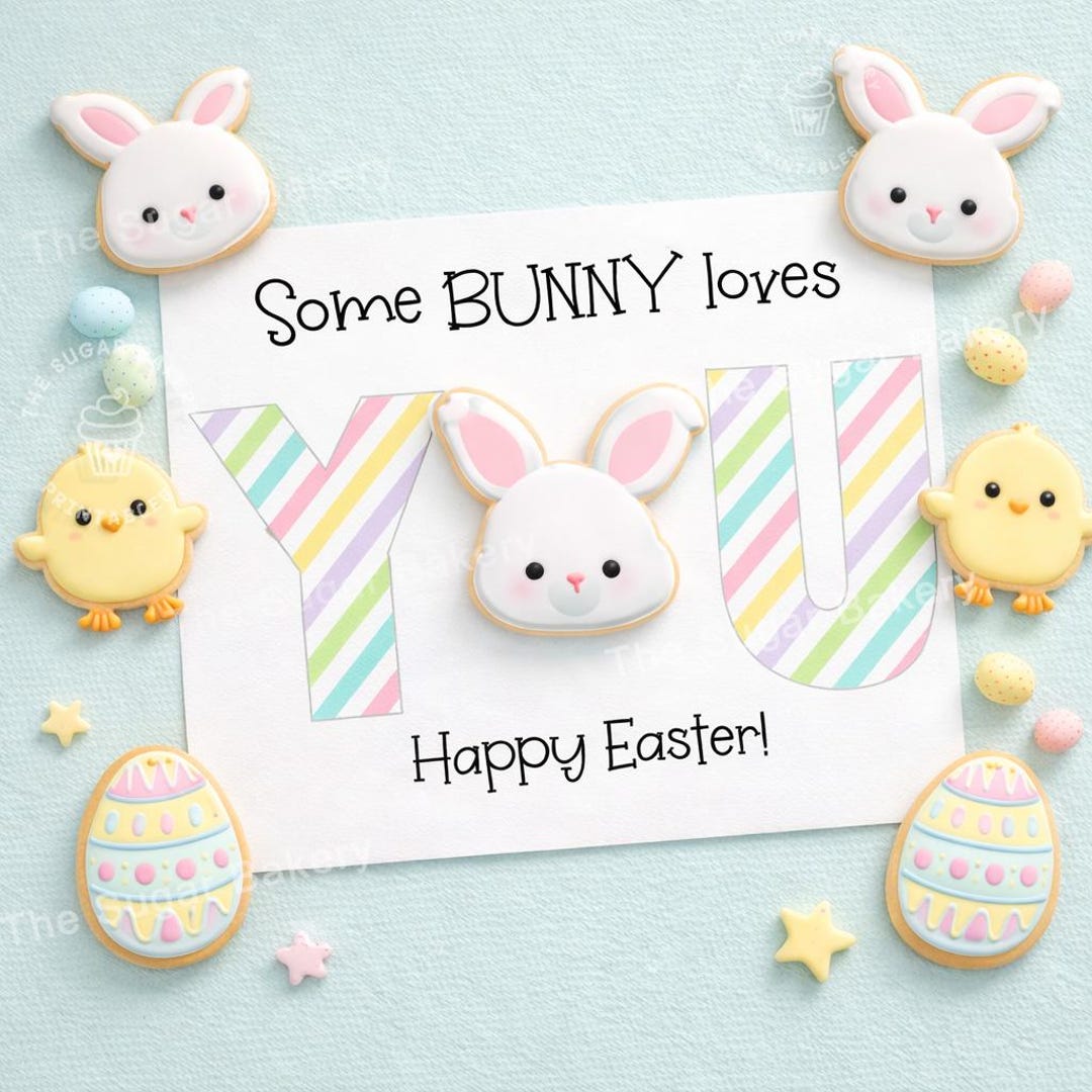 EASTER Cookie Cards, Somebunny Loves YOU Cookie Card, Cookie Card ...