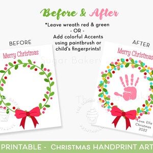Christmas Handprint Wreath, Baby's First Christmas Handprint Art ...