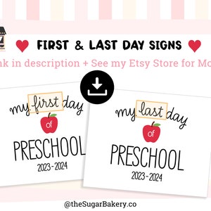 My Last Day of PRESCHOOL Sign, End of the Year Preschool, Preschool ...