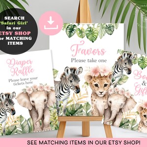 Diaper Raffle Sign, SAFARI Diaper Raffle Sign PRINTABLE, Baby Shower ...