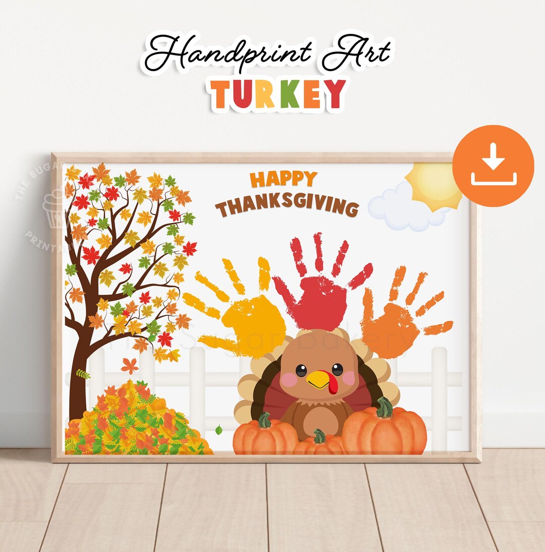 Thanksgiving Turkey Handprint Art Fall Handprint Craft Fall Art for ...