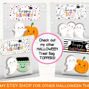 Trick or Treat Bag Topper, Halloween Pumpkin Cookie Bag Topper ...