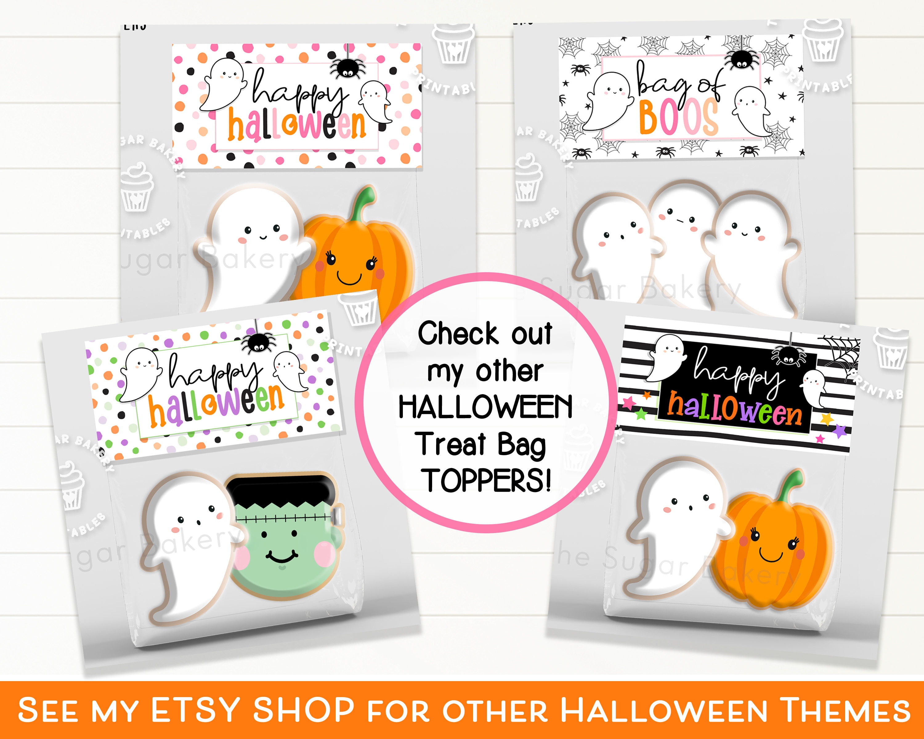 Trick or Treat Bag Topper, Halloween Pumpkin Cookie Bag Topper ...
