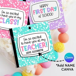 First Day of School Gift Tag Bundle Printable Back to School Tags ...