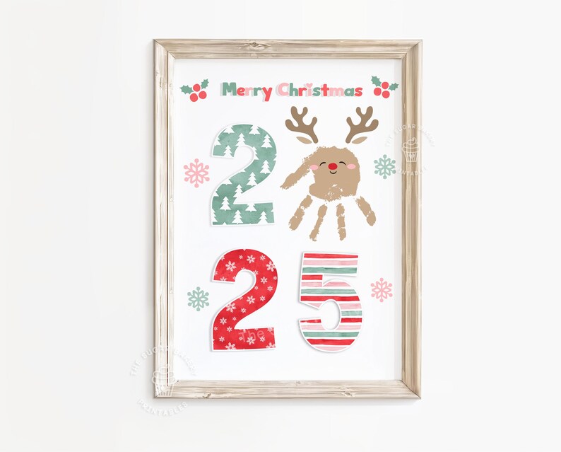 Christmas Handprint Craft 2025, Reindeer Christmas Handprint Art for ...