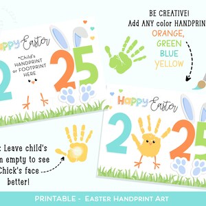 Easter HANDPRINT Craft 2025 Printable Easter Bunny Handprint Art Easter ...