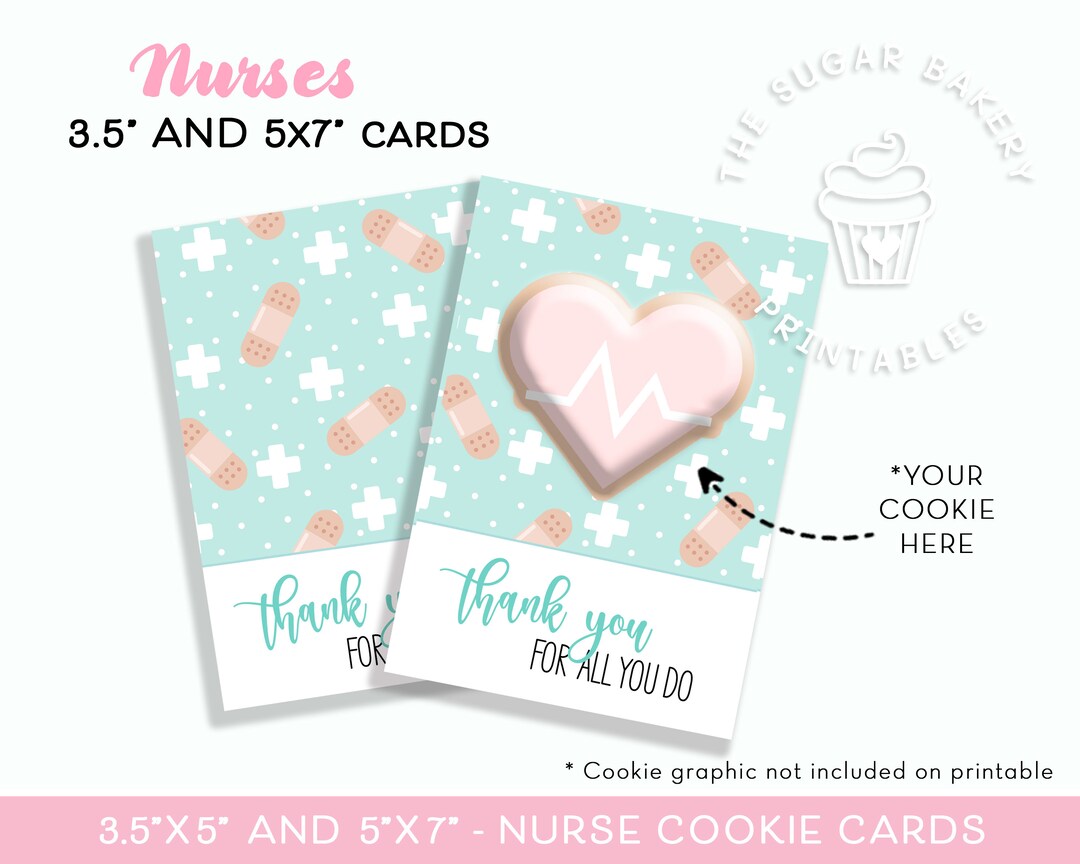 Thank You for All You Do NURSE COOKIE CARD 3.5x5 - Etsy