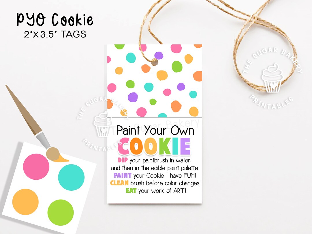 PYO Cookie TAGS, PYO Cookie Instructions & Directions, Paint Your Own ...