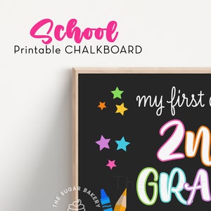 First Day of School Sign 2nd Grade Digital Printable, 1st Day of 2nd ...
