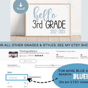 Last Day of School Sign Printable, Goodbye 5th GRADE School Sign Blue ...
