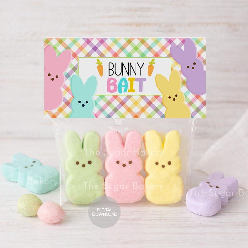 Easter BUNNY BAIT Printable Bag Topper, Easter Treat Bag Colorful ...